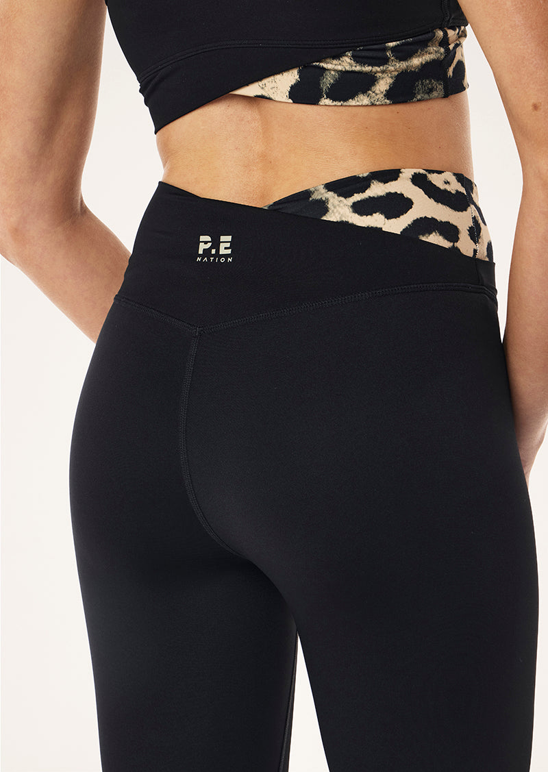 Wander Full Length Legging | Black & Leopard | P.E Nation – P.E Nation Global