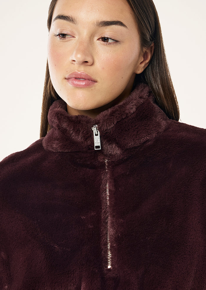 Montery Zip Neck Sweat | Mahogany | P.E Nation